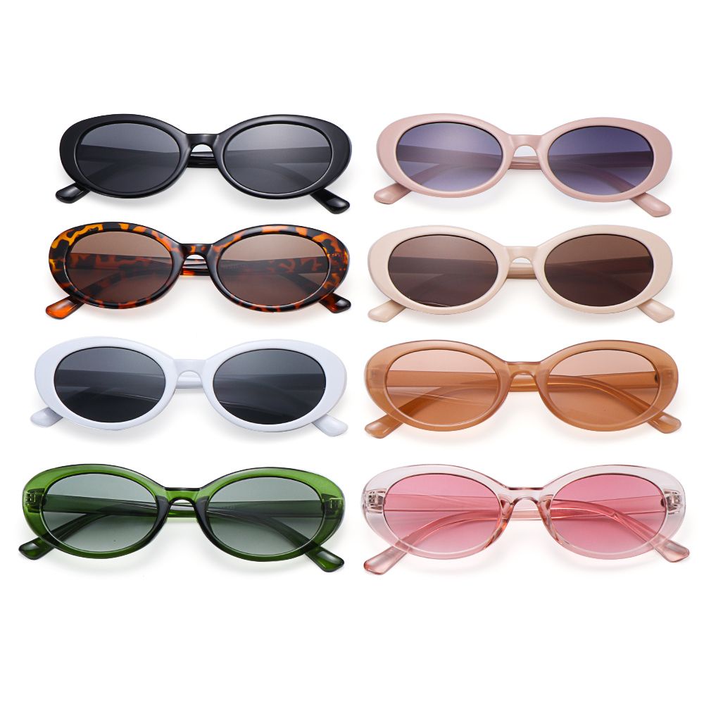 Lilac Fashion Retro Oval Sunglasses Uv400 Small Frame Womens Sunglasses
