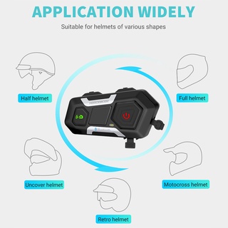 ♚Motorcycle Intercom Waterproof 1200M Bluetooth Intercom Helmet Headset ...