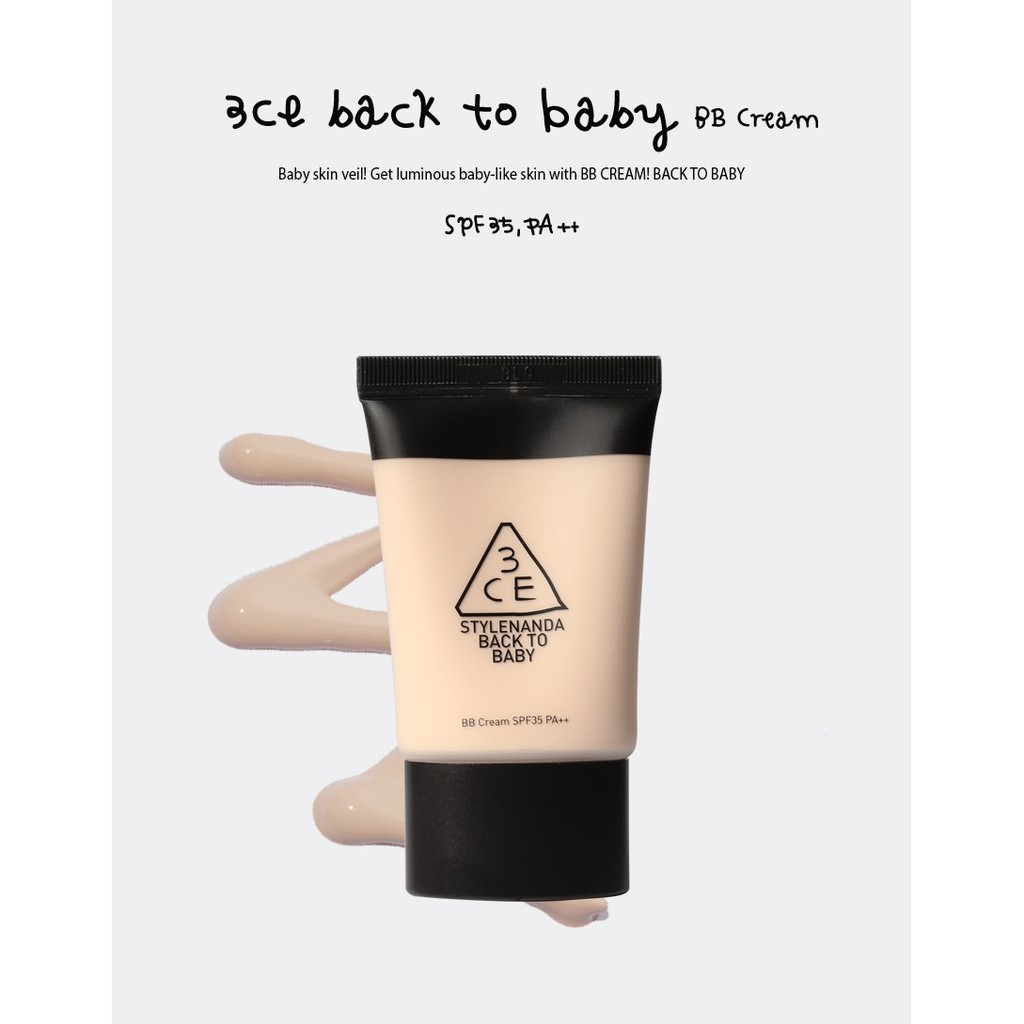 [พร้อมส่ง] 3CE BACK TO BABY BB CREAM | Shopee Thailand