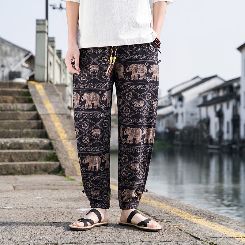 Thai elephant pants men s loose Chinese style men s pants Thai ethnic ...