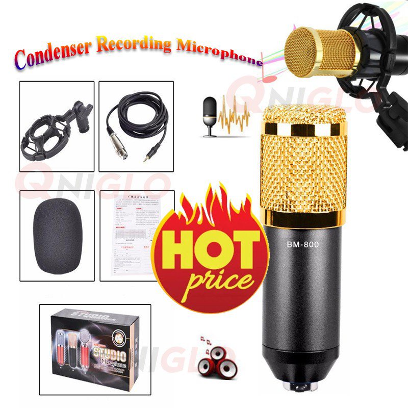 2021QNIGLO BM 800 Professional 3.5mm Wired Sound Recording Condenser ...