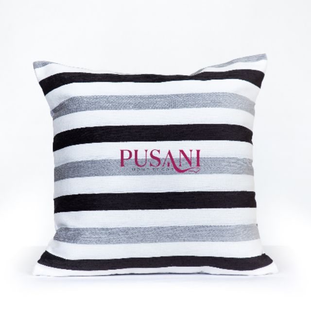 PUSANI - หมอนอิง ลายทาง PASAYA ทูโทน รุ่น Infanteri 45×45 cm สีเทา ...