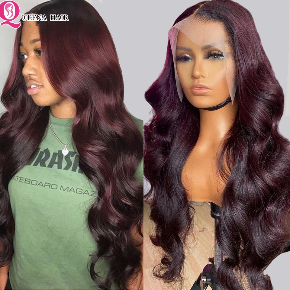 Body Wave Lace Front Wig Brazilian Ombre Colored Human Hair Wigs For ...