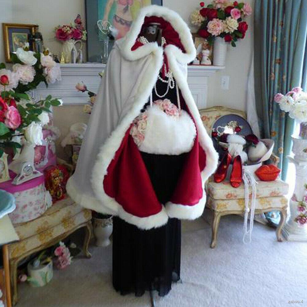 2019 Hot Sale Christmas Cloak Winter XMAS Red Velvet Santa Claus Deluxe ...