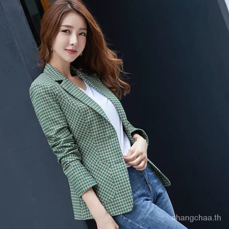 เสื้อสูทผู้หญิงลายสก๊อต2020ฤดูใบไม้ผลิและฤดูใบไม้ร่วงใหม่เกาหลีแฟชั่น ...