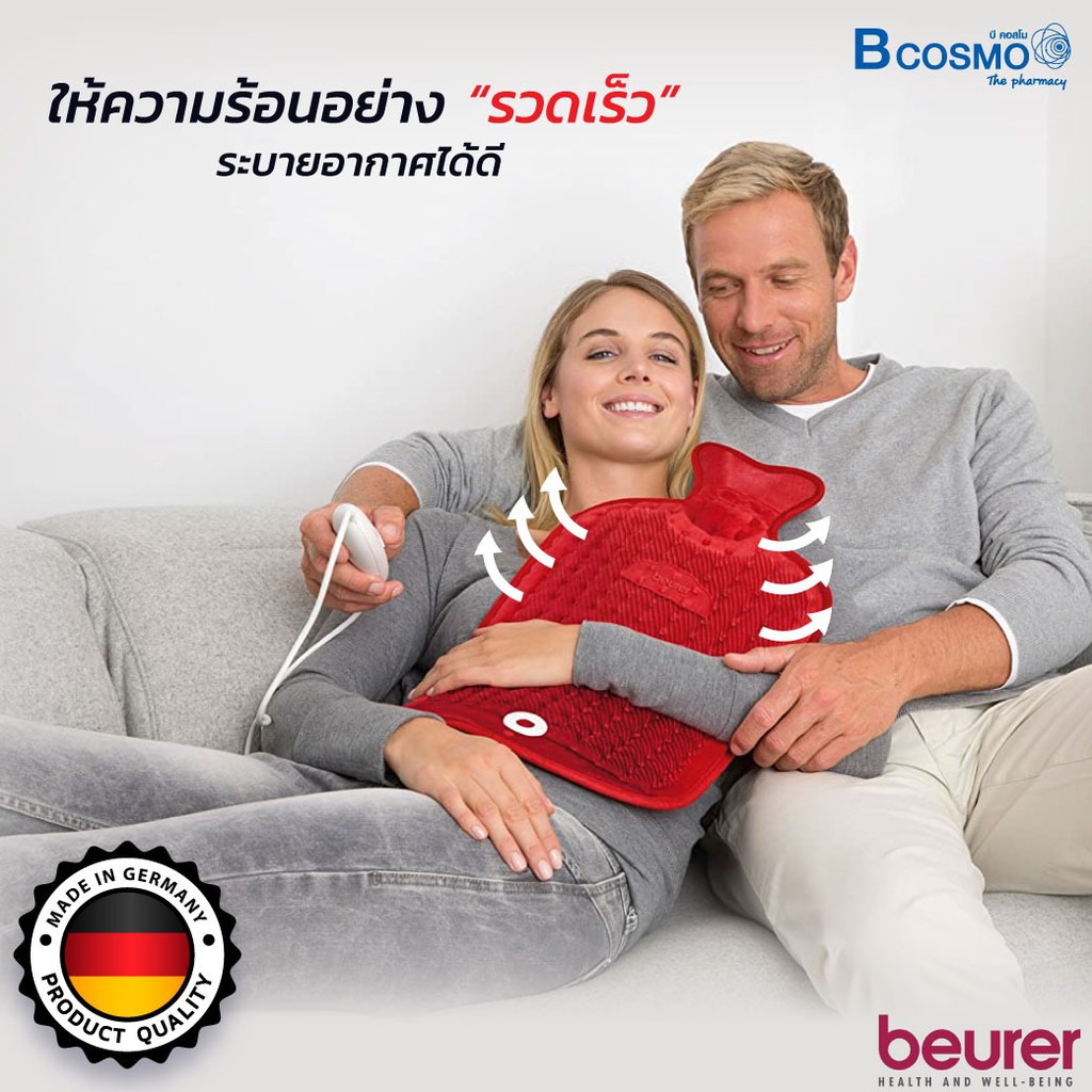 แผ่นทำความร้อน ถุงประคบ ระบบไฟฟ้า BEURER รุ่น HK44 ทำความร้อนเร็ว ไม่เป็นอันตรายต่อผิวหนัง ( รับ ...