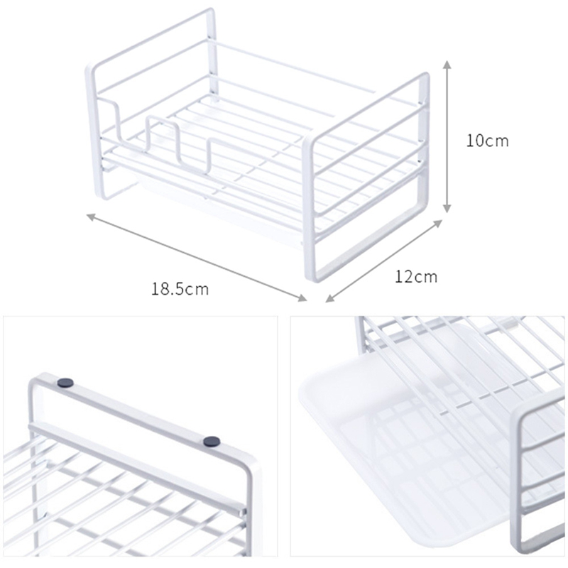 Fancyqube Kitchen Sponge Holder With Strainer Iron Sponge Drain Storage ...