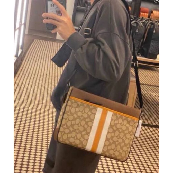 COACH THOMPSON IN SIGNATURE JACQUARD WITH VARSITY STRIPE BAG - bagging ...