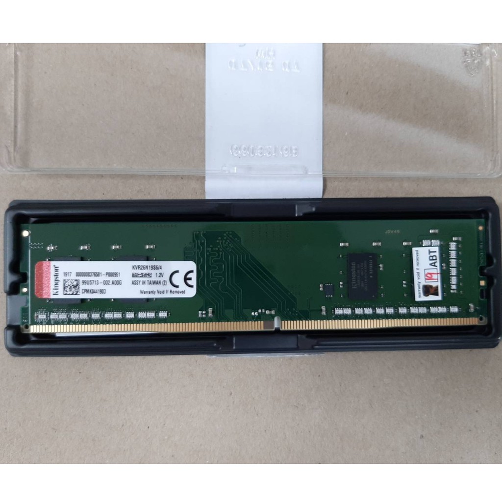 Ram Kingston KVR For PC Bus 2666 DDR4 4GB ( KVR26N19S64 ) ของใหม่ ...