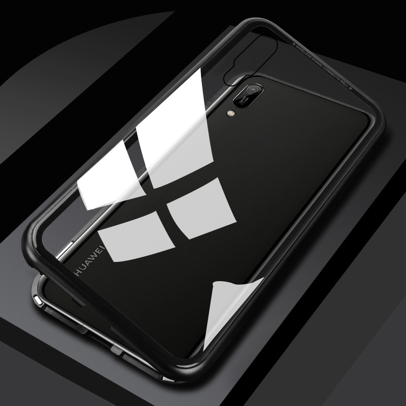Magnetic Case Huawei Y9 Y6 Y7 Pro Prime 2019 Honor 8X Clear Tempered ...