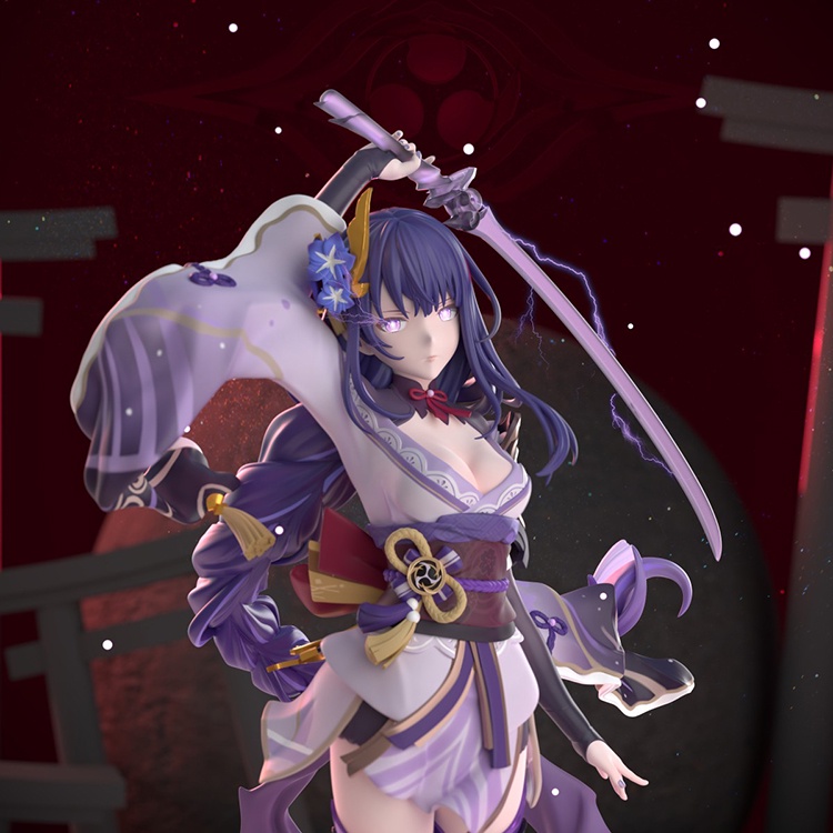 [ใบจอง] Pre-Order โมเดลฟิกเกอร์ Raiden Shogun (fanmade) จากเกม Genshin ...