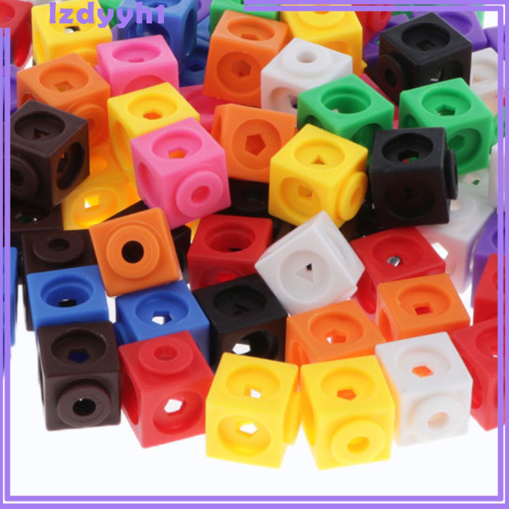 JoyDIY Interlocking Math Link Cubes Blocks Set of 100pcs Kids Early ...