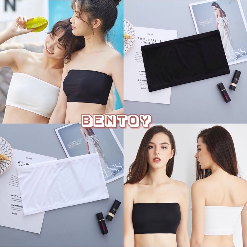 Bentoy(112)เสื้อเกาะอก งานฝ้าย ผ้านิ่มใส่สบาย ไม่มีฟองน้ำ ราคาถูก - bentoy - ThaiPick