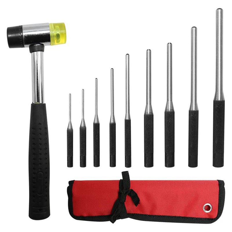 Roll Pin Punch Set with Storage Pouch, 10Pcs Steel Removal Tool Kit ePul - twd11o9yj7 - ThaiPick