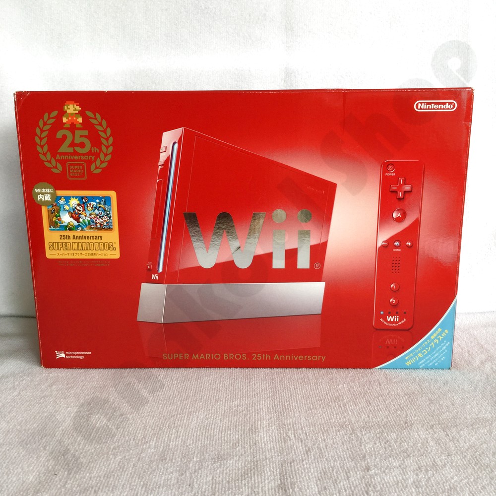 เครื่องเล่นเกม Wii สีแดงรุ่นฉลองมาริโอครบรอบ 25 ปี Nintendo Wii Console ...