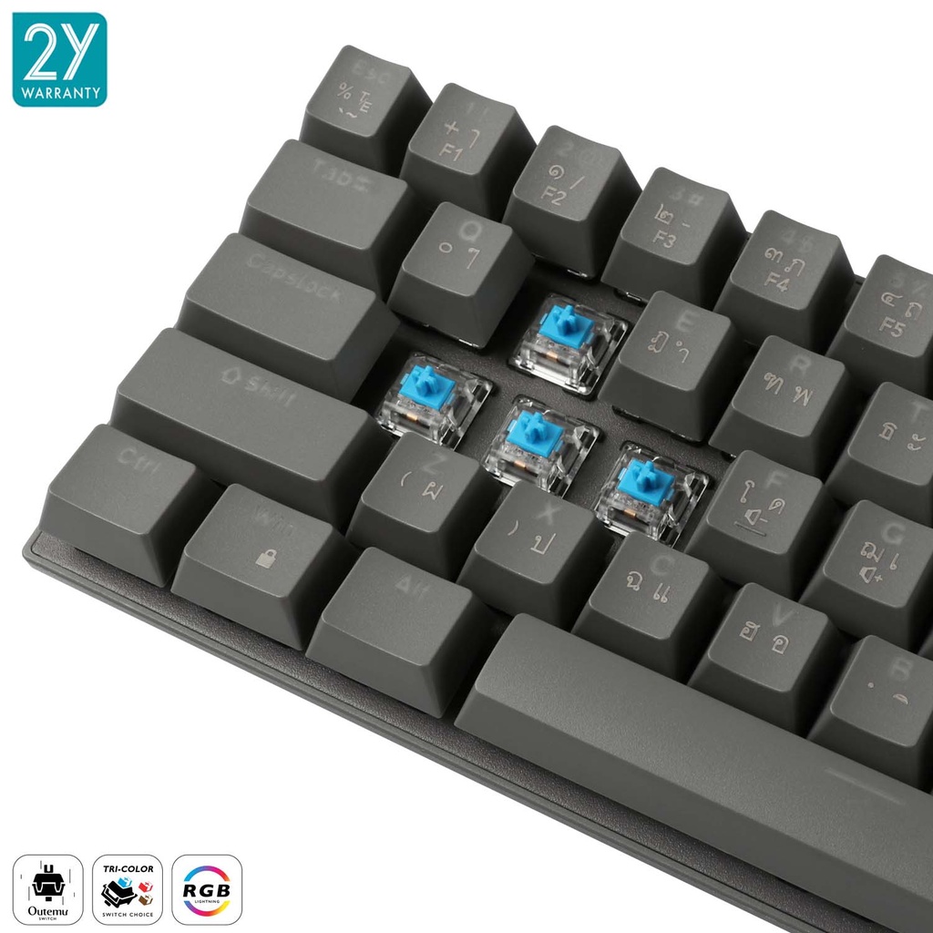 (ลด ล้าง สต๊อก) คีย์บอร์ดเกมมิ่ง Tsunami Outemu MK-61 61Keys 60 Compact ...