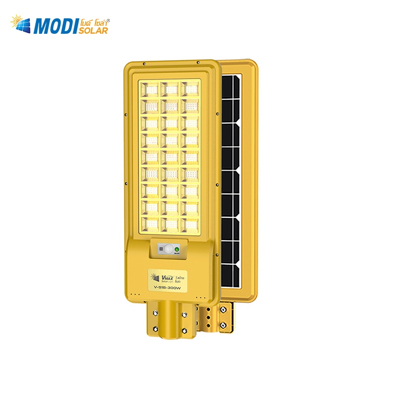 MODI ไฟถนนโซล่าเซลล์ 200W 300W 2000lm เหลืองวอมไวท์ Solar Light LED ไฟ ...