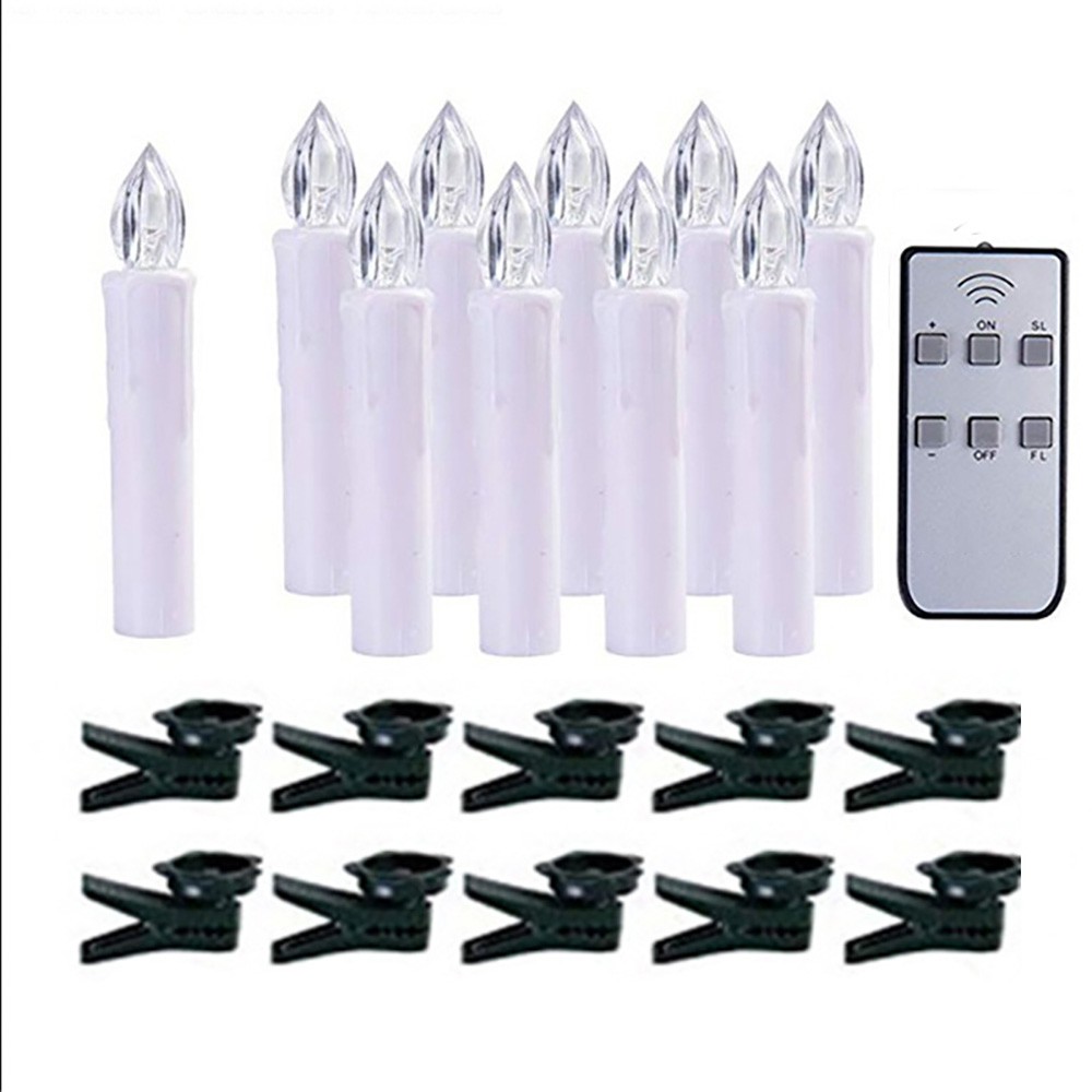 10pc/lot LED Candles Christmas Tree Decoration Light Wireless Remote ...