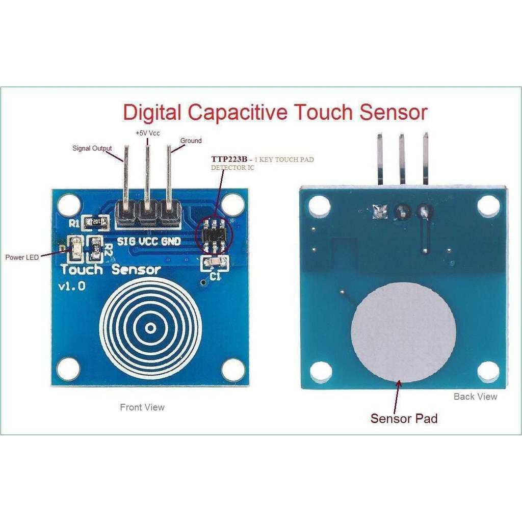 TTP223B Digital Touch Sensor โมดูลสวิตช์สัมผัส สำหรับ Arduino Projects ...