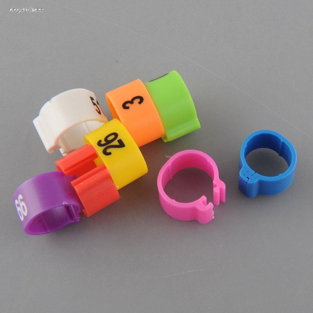 100Pcs Poultry Leg Bands Bird Pigeon Parrot Duck Hen Rings Clip 1-100 ...