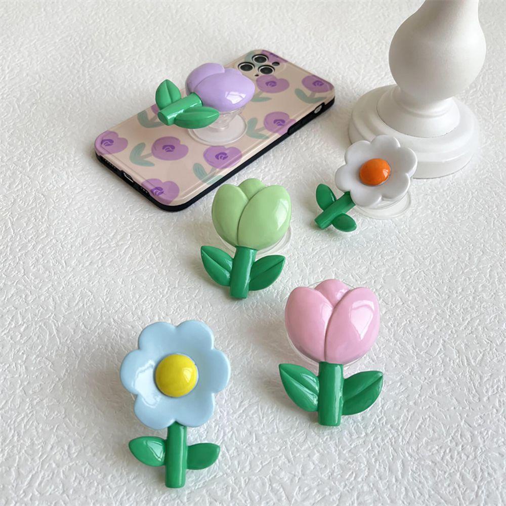 TOP Pretty Grip Stand Air Socket Phone Holder Tulip Flowers Cartoon ...