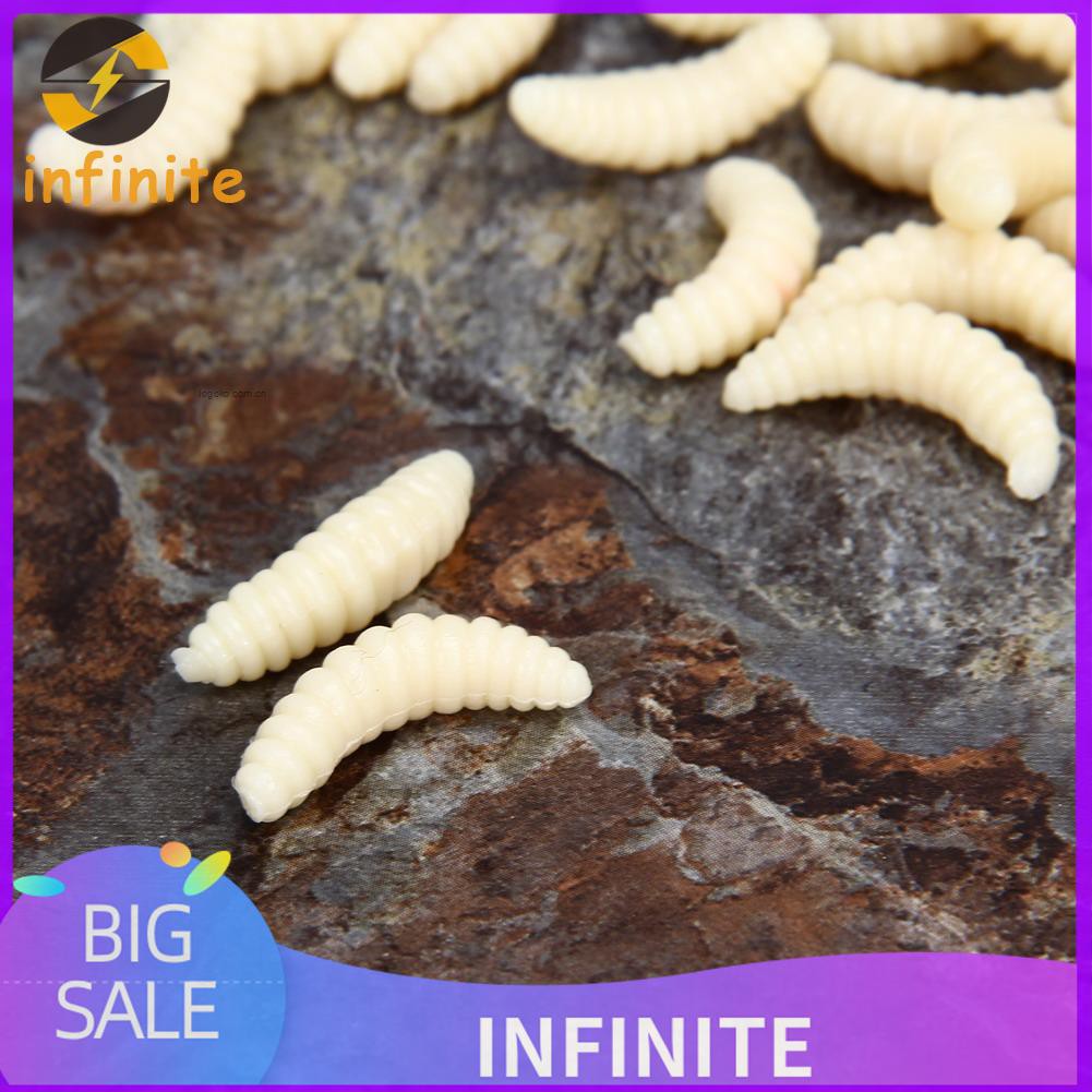 DaolooXu 200Pcs Soft Plastic Fishing Lures Baits Maggots Worms Tackle ...