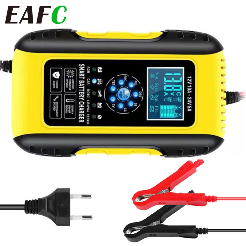10A Car Full Automatic Battery Charger Digital LCD Display Power Pulse ...