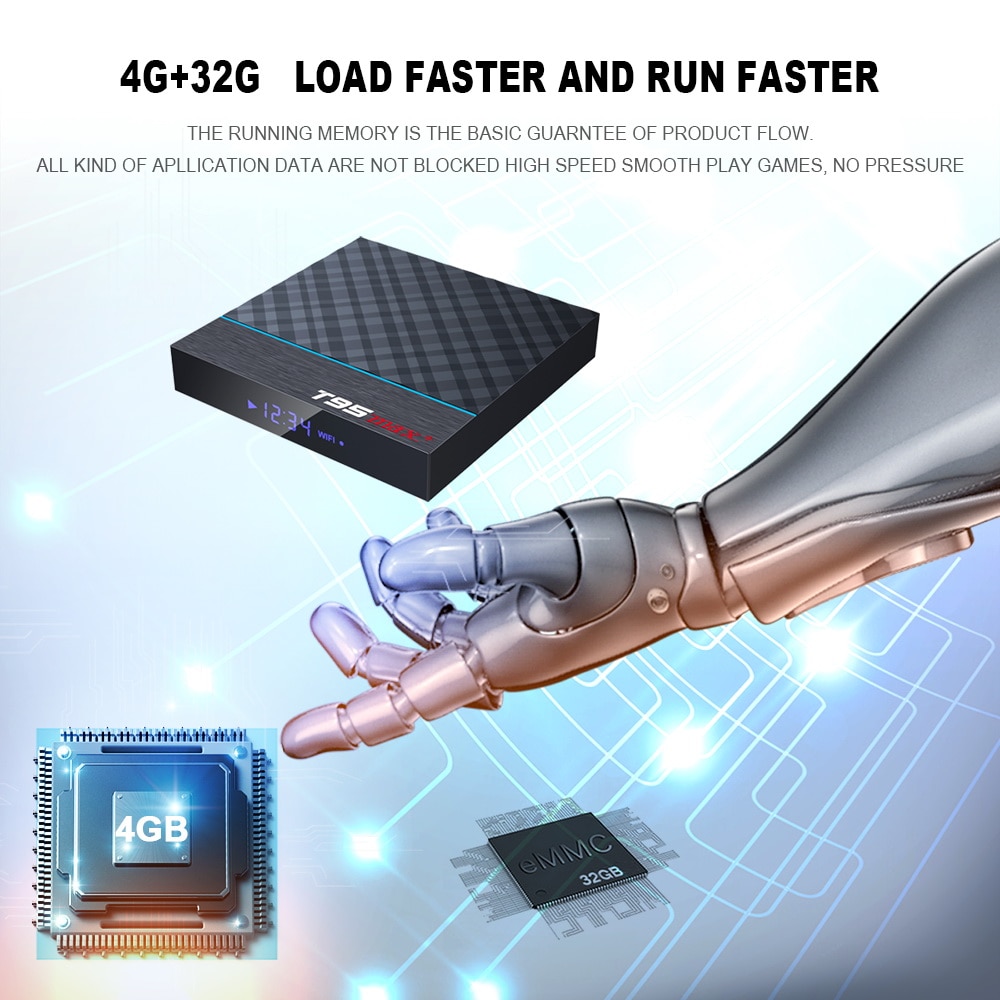 T95 Max Plus กล่องทีวีสมาร์ททีวี S905X3 64 Bit Android 9 . 0 4 Gb Rom ...