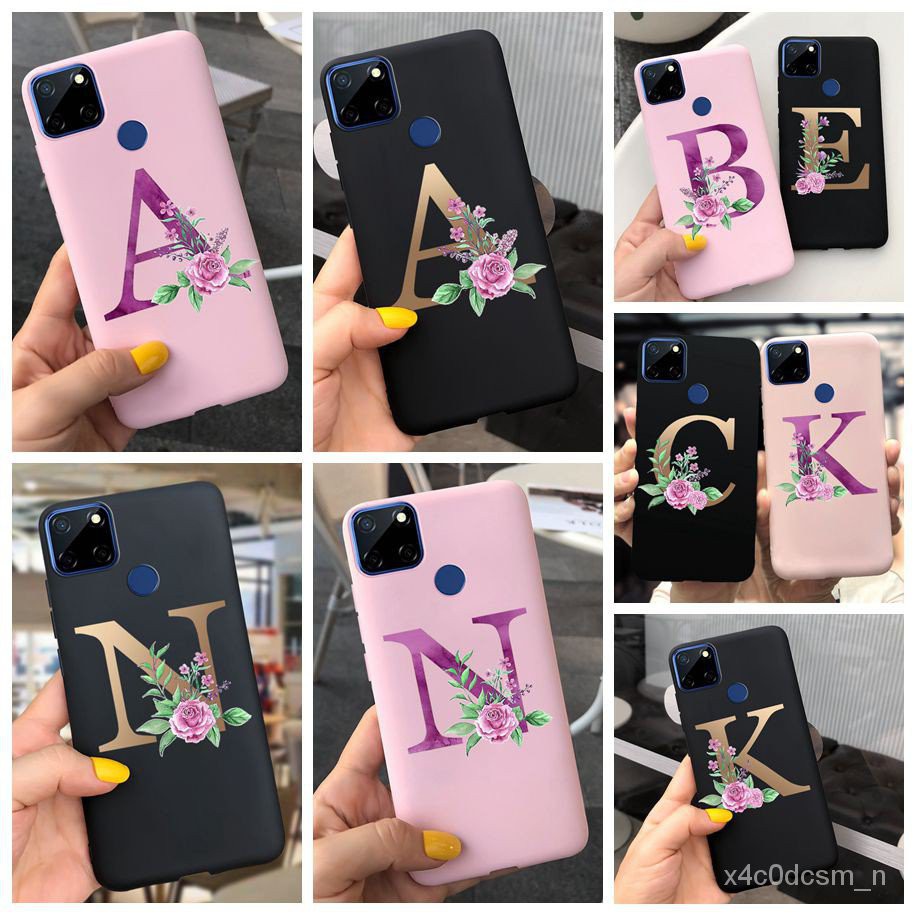 OPPO Realme C25 C12 Case Soft Silicone Letters Phone Case Realme Narzo ...