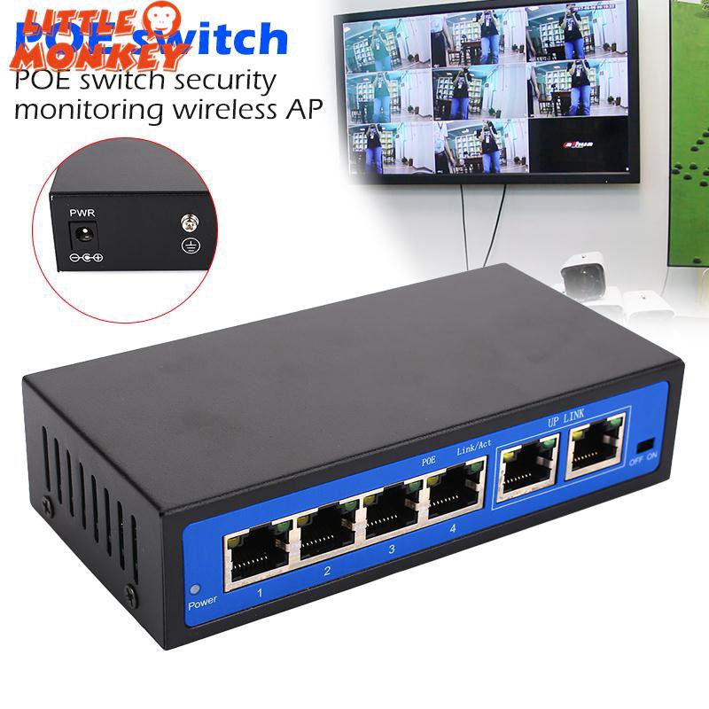 LIT POE Switch Home POE Ethernet Switch 4 PoE Injectorert2021 aDSJ ...