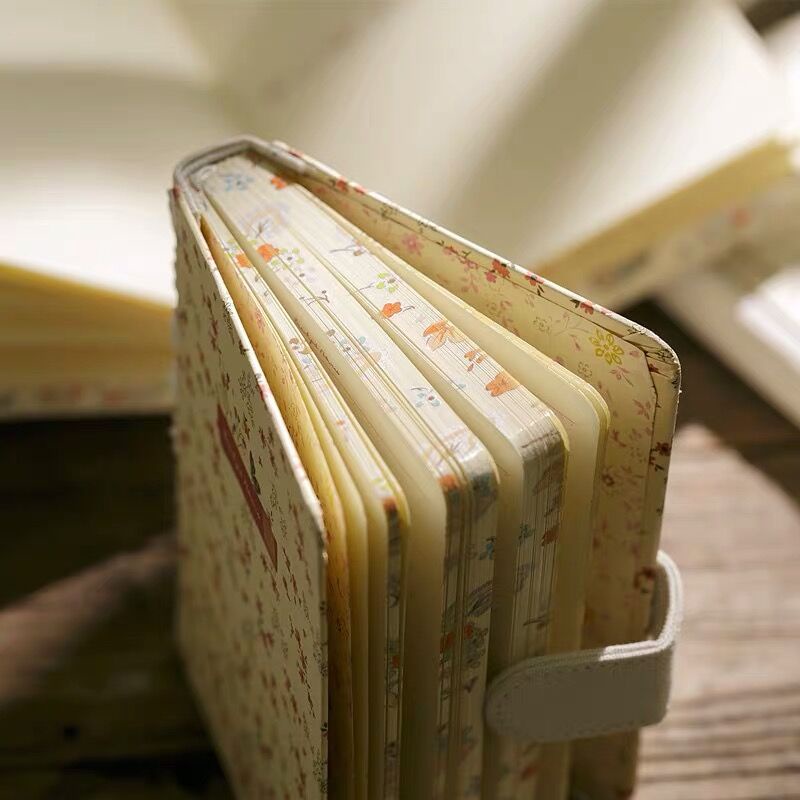 Sharkbang 128 Sheets A5 Canvas Vintage Flower Notebook Journals Monthly ...