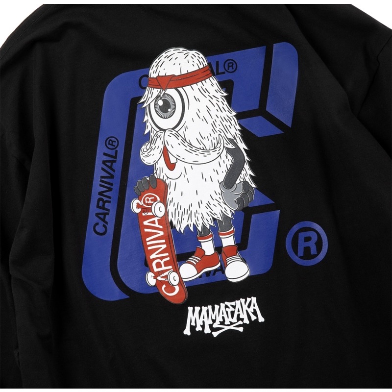 CARNIVAL x MMFK Skate LS T-Shirt (XXL) เสื้อยืดแขนยาวสีดำ MAMAFAKA ...