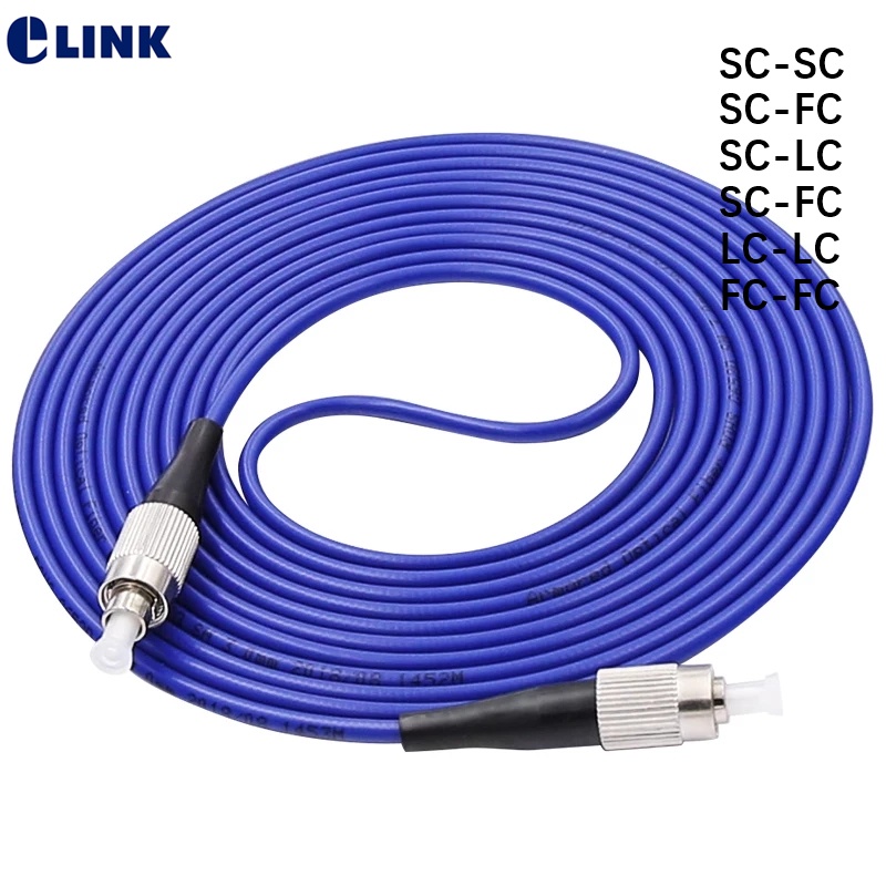 5pcs 1mtr 1C Armored 2.0mm Fiber Patch Cord Simplex sx SM SC LC FC ftth ...