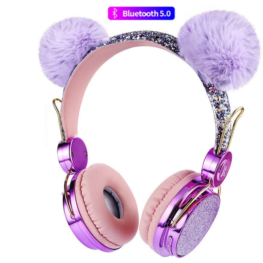 Cute Kids Bluetooth 5.0 Headphones with Microphone Cat Headphone For ...