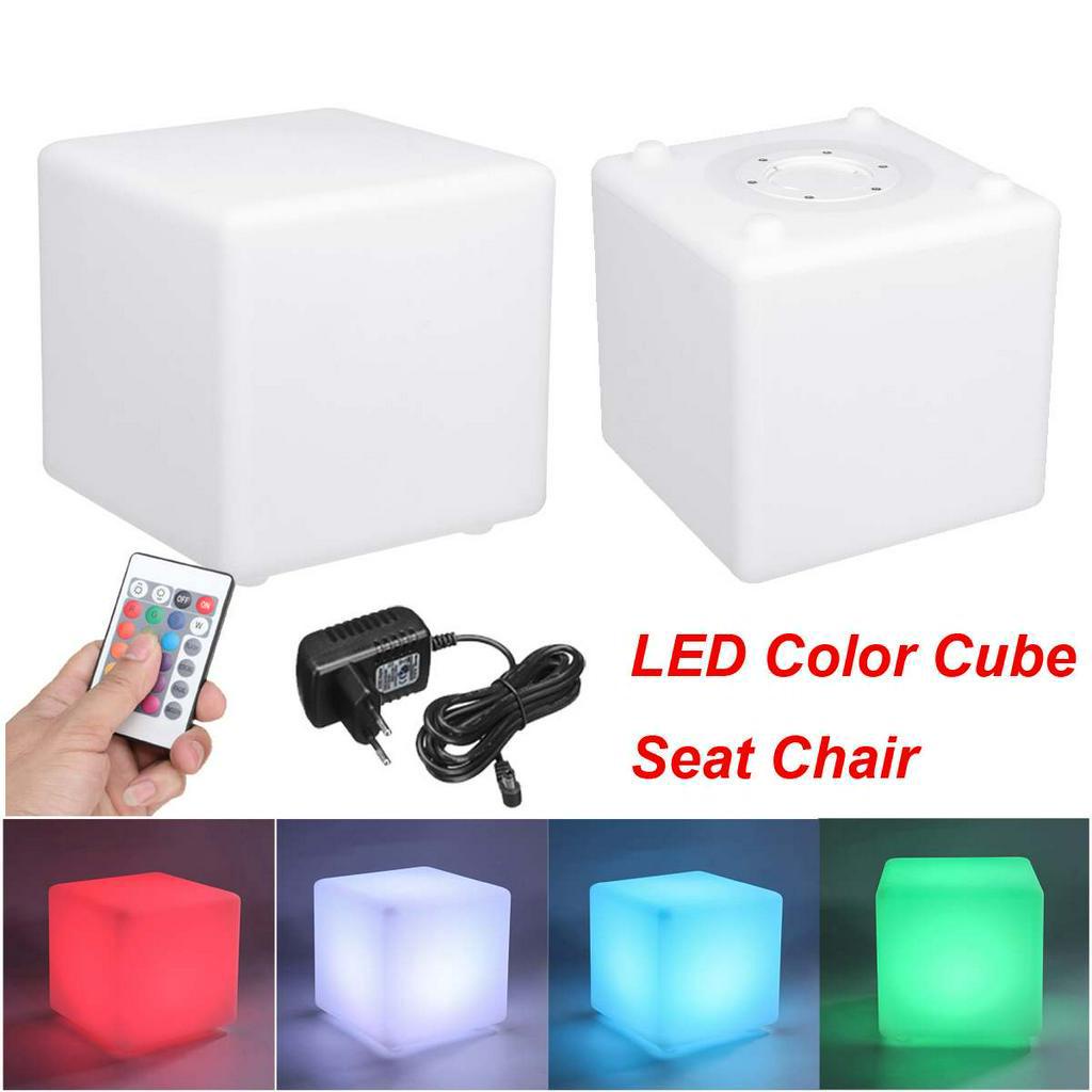 Newest 20cm RGB LED Light Cube Seat Chair Waterproof Rechargeable LED ...