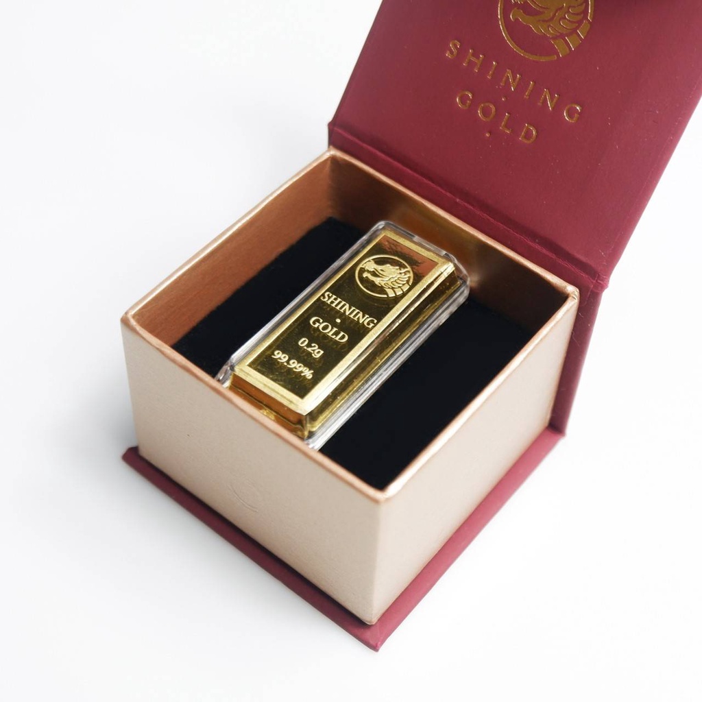 SHINING GOLD ทองแท่งรับทรัพย์ ทองแท้ 99.9 น้ำหนักทอง 0.2 กรัม พร้อม ...