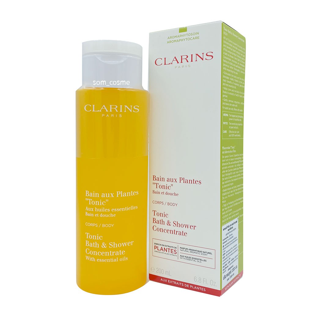 Clarins Tonic Bath & Shower Concentrate with Essential Oils 200 mL ...