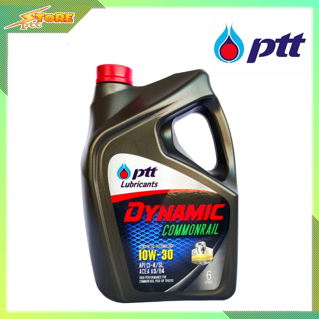 PTT (ปตท) DYNAMIC COMMONRAIL 10W-30 6ลิตร น้ำมันเครื่องยนต์ดีเซล เทคโนโลยี สังเคาระห์ | Shopee ...