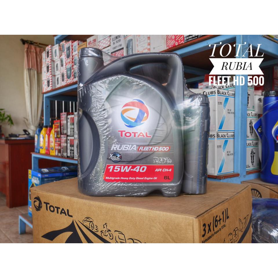 TOTAL น้ำมันเครื่อง Rubia Fleet HD500 SAE 15W-40 6+1 ลิตร | Shopee Thailand