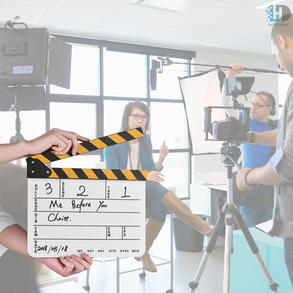 ยางลบอะคริลิค Director ฟิล์มภาพยนตร์ Tv Clapper กับสีเหลือง สีดํา ขาว ...