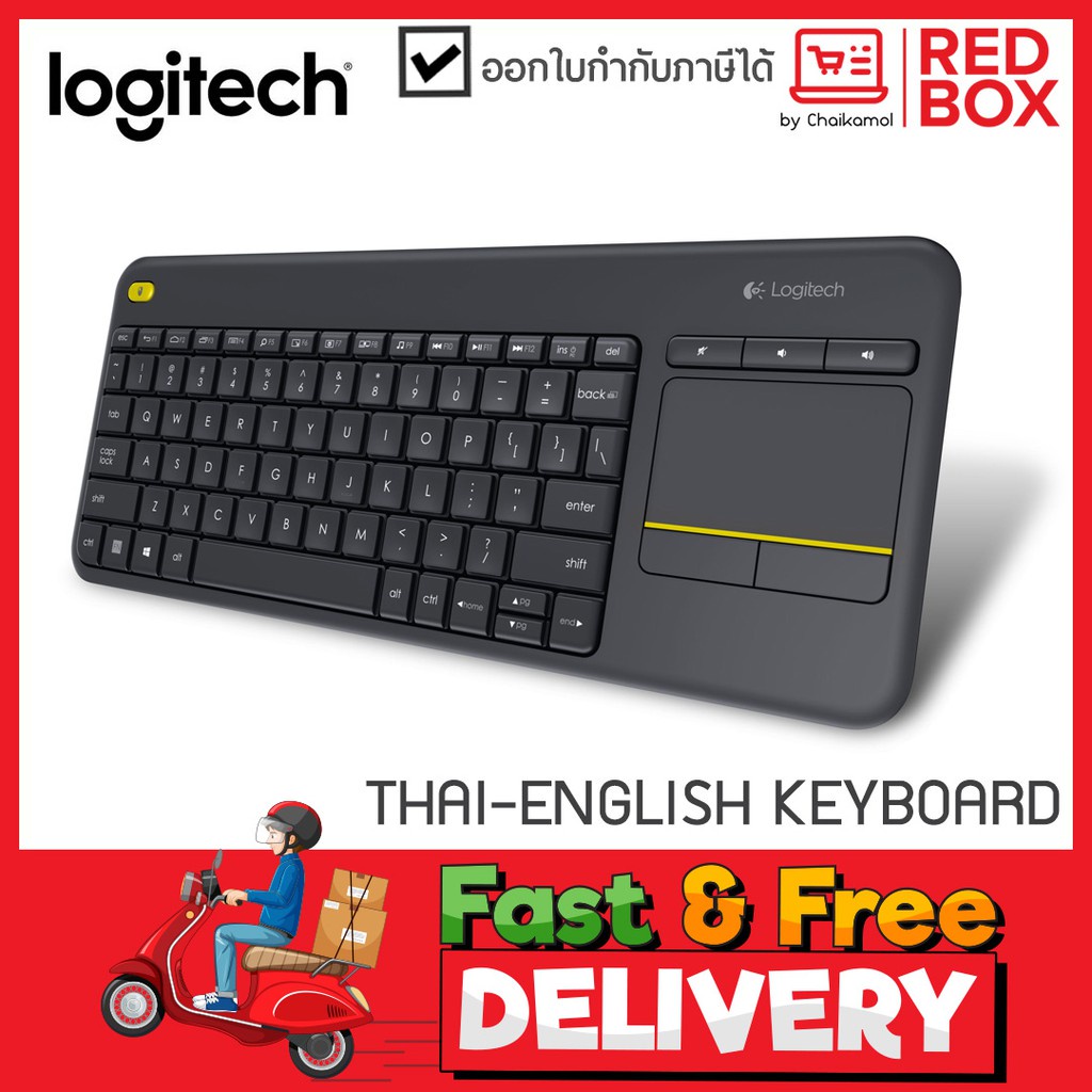 Logitech Wireless Touch Keyboard K400 Plus (Black-สีดำ) (THEN ...