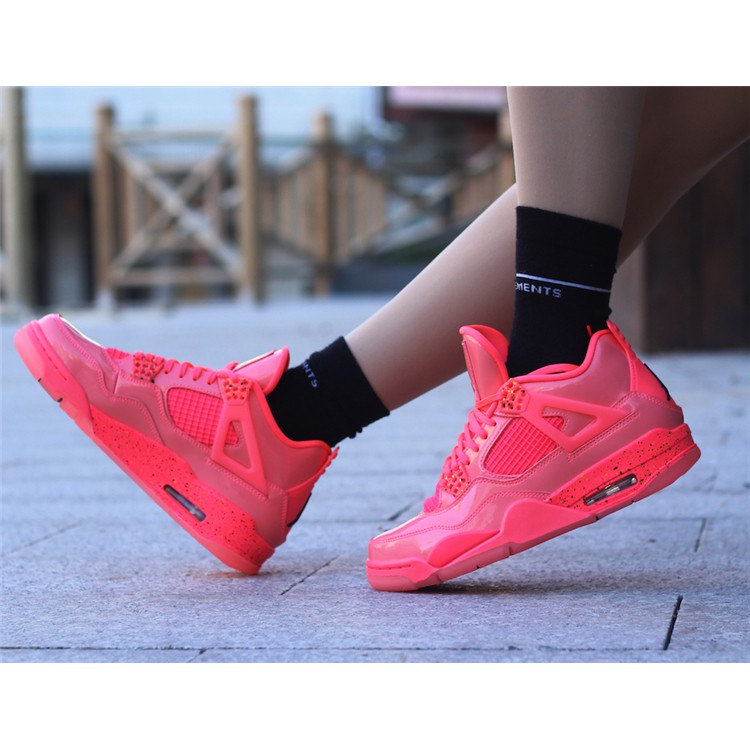 Air Jordan 4 Hot Punch AJ4 Joe4Showy Pink Patent Leather Female ...
