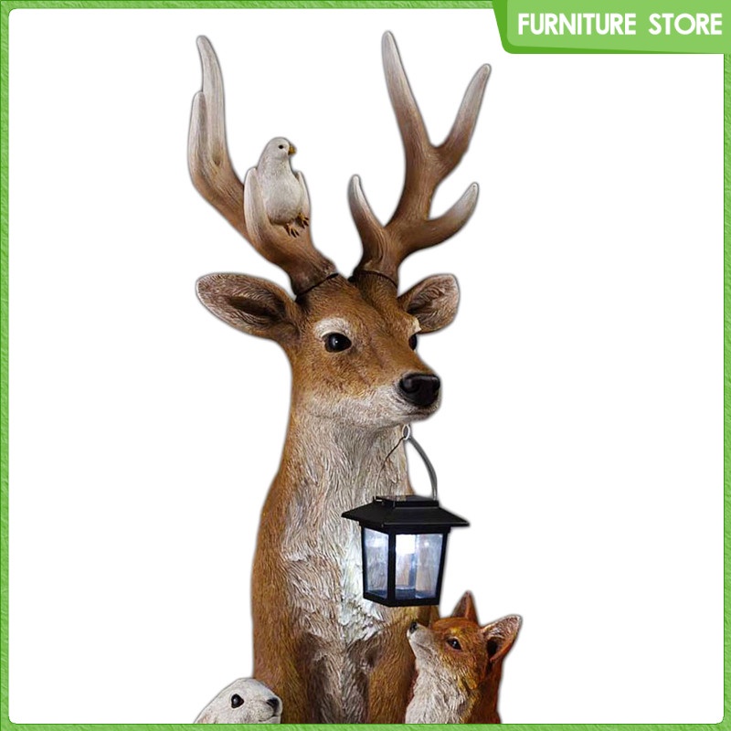 Solar Deer Decor Dog Sculptures Abstract Animal Figurines Geometric ...