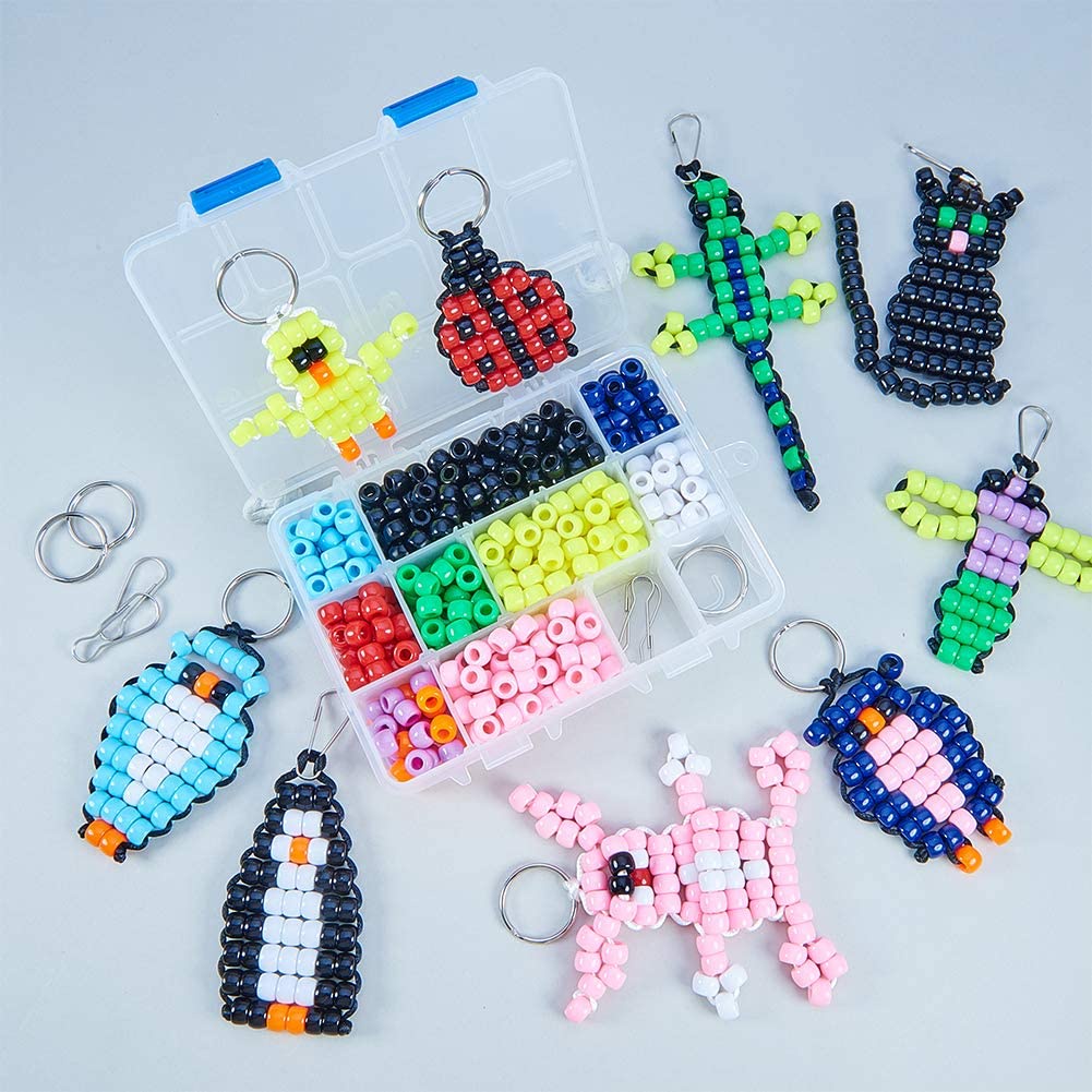BeeBeecraft 1 Box DIY 10PCS Bead Pets Kit 8mm Pony Beads Assortment Box ...