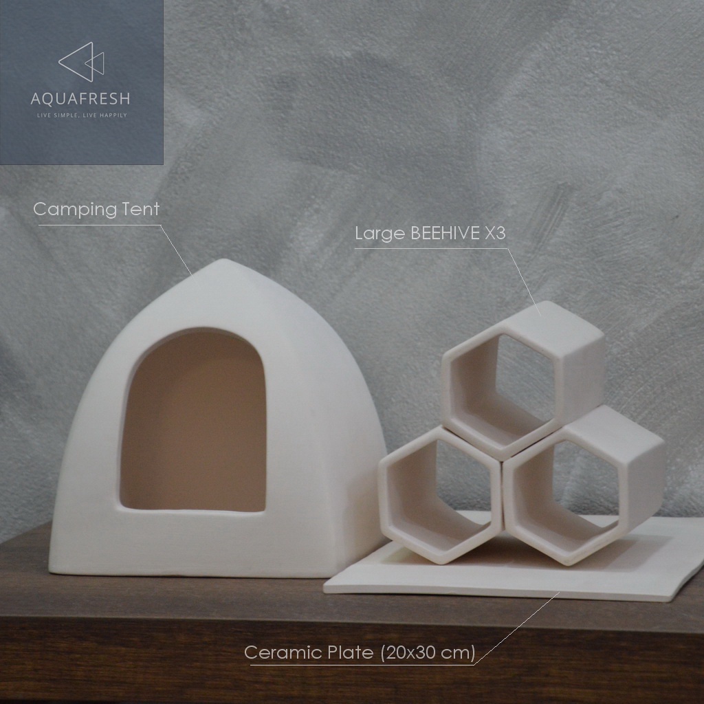 Ceramic Camping Tent บ้านหลบเซรามิคทรงเต็นท์ (Hide Box) บ้านหนูแฮมสเตอร ...