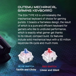 คีย์บอร์ดเกมมิ่ง EGA TYPE K3 Gaming Keybord FX RGB BlueRED Switch ...