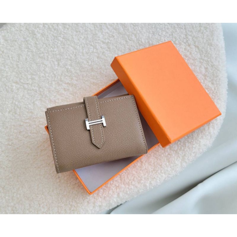 ส่งฟรี️กระเป๋าสตางค์ใบสั้น H Wallet Leather Epsom หนังแท้100 พร้อมกล่อง ...