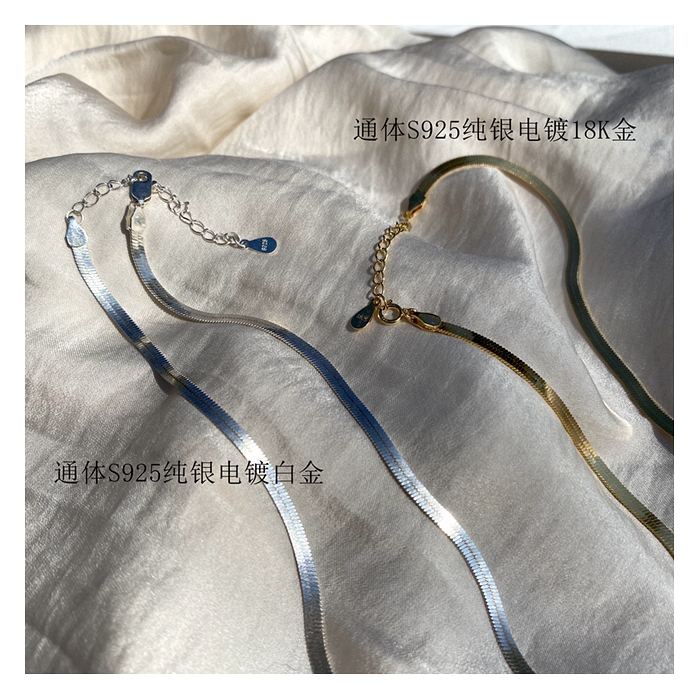 ขายTyushaแฟชั่นระดับสูงinsที่ถูกต้องรุ่นs925สร้อยคอกระดูกงูชุบทองเงินแสงหรูหราโซ่กระดูกไหปลาร้า ...