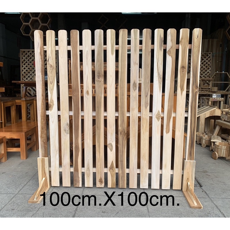 รั้วไม้สักส่งฟรี️️ขนาด 100x100cm.พร้อมขาตั้ง️1ชุดต่อ 1 ออเดอร์ - nat ...