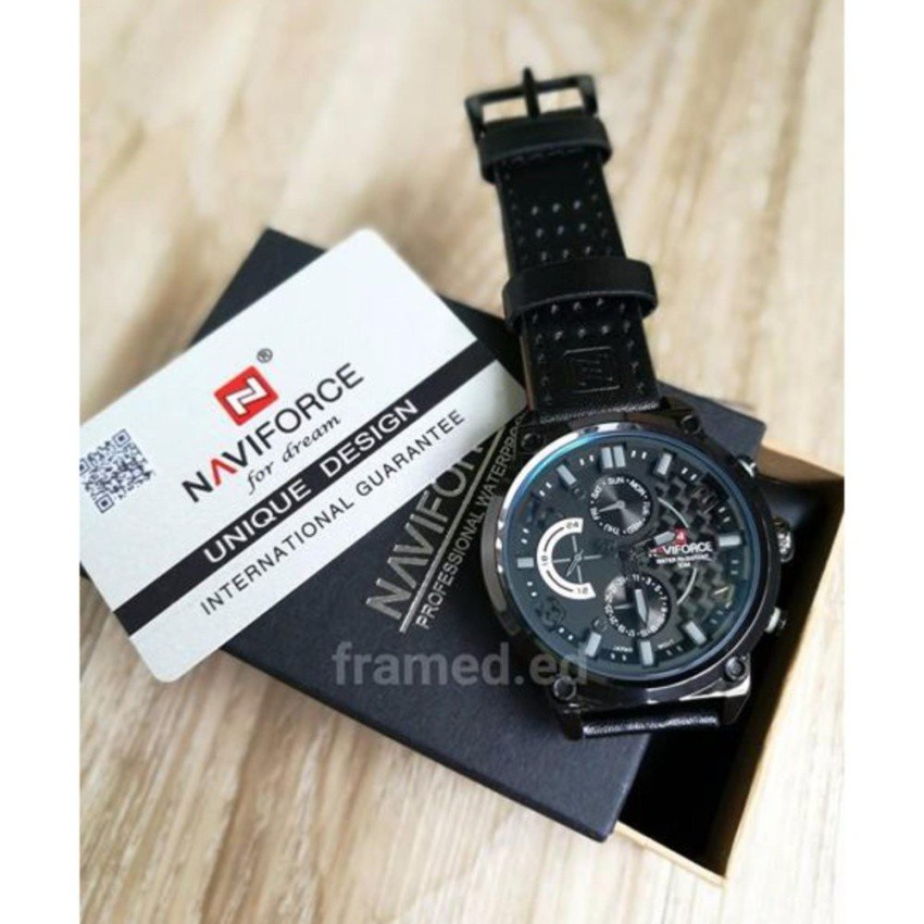 NAVI FORCE นาฬิกาข้อมือผู้ชายสายหนัง รุ่น NF99L สายหนังสีดำ รุ่นพิเศษ ...
